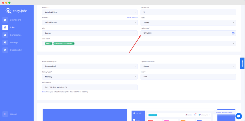 How to Activate the Expired Job Post in Easy.Jobs?