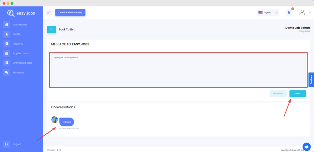 How Do I Check Messages in Easy.Jobs?