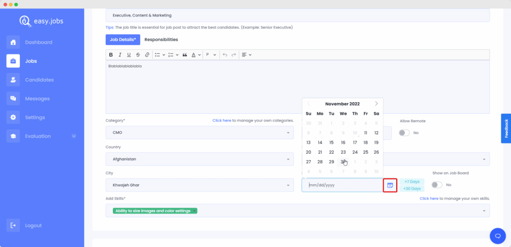 How to Activate the Expired Job Post in Easy.Jobs?
