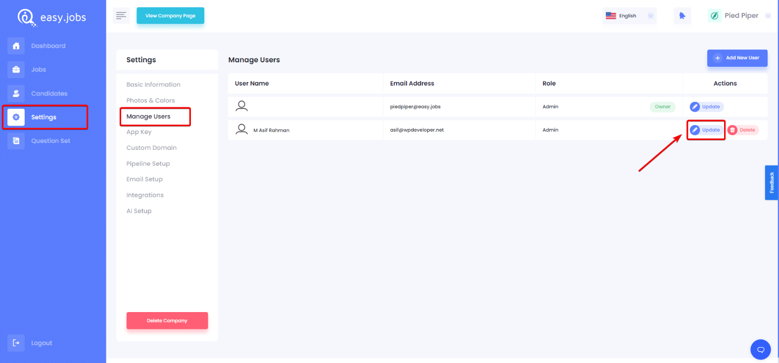 How To Update User Notifications In Easy.Jobs?