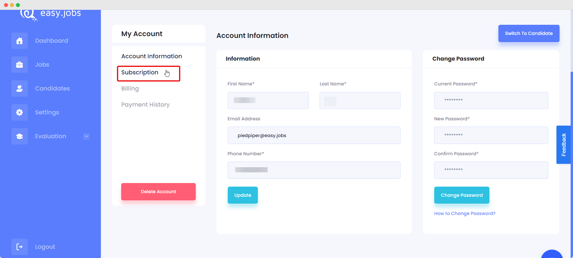 How To Upgrade Subscription Package In Easy.Jobs?