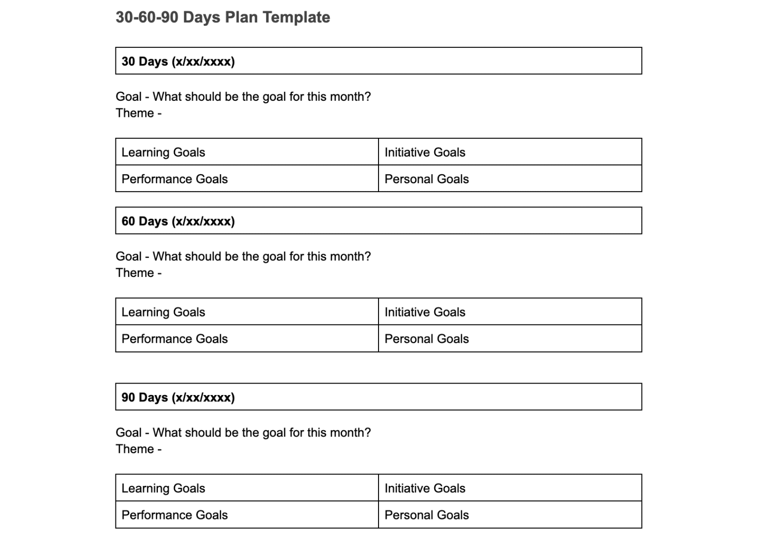 Best 30 60 90 Day Plan For Your New Job Template Example 
