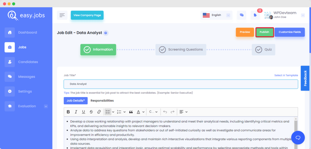 How to Duplicate Job Post in Easy.Jobs?