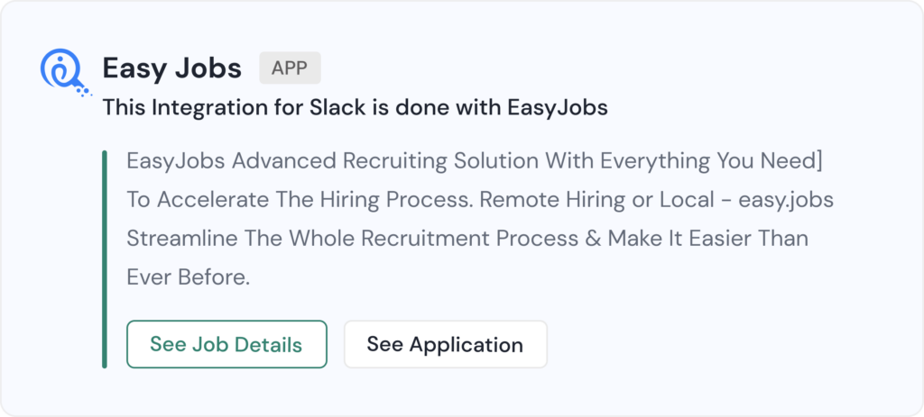 easy.jobs App For Slack - Easy.jobs