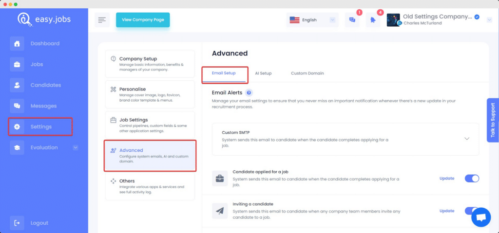 How To Configure A Job Application Rejection Email In Easy.Jobs?